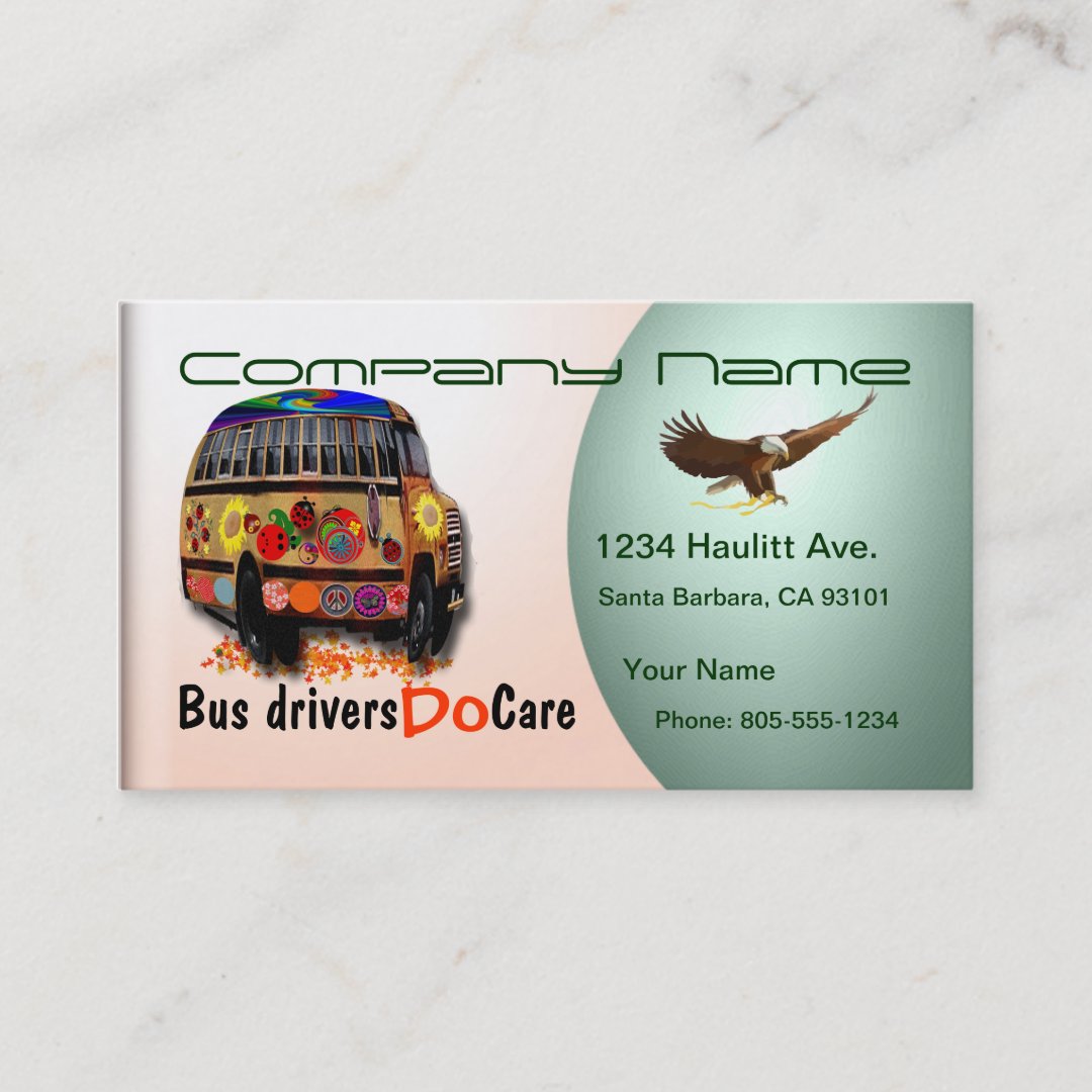 Bus Driver Professional Business Card | Zazzle