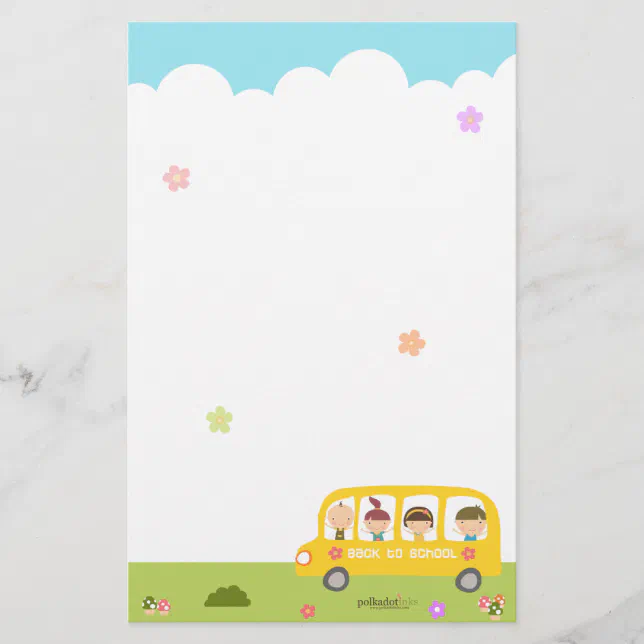 Bus School Back To School Stationary Stationery | Zazzle