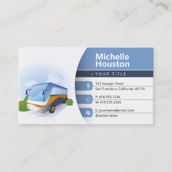 Bus Tour | Travel Agent Business Card | Zazzle