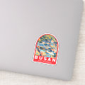 Busan South Korea Travel Art Emblem Sticker | Zazzle
