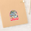 Busan South Korea Travel Art Emblem Sticker | Zazzle