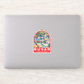 Busan South Korea Travel Art Emblem Sticker | Zazzle
