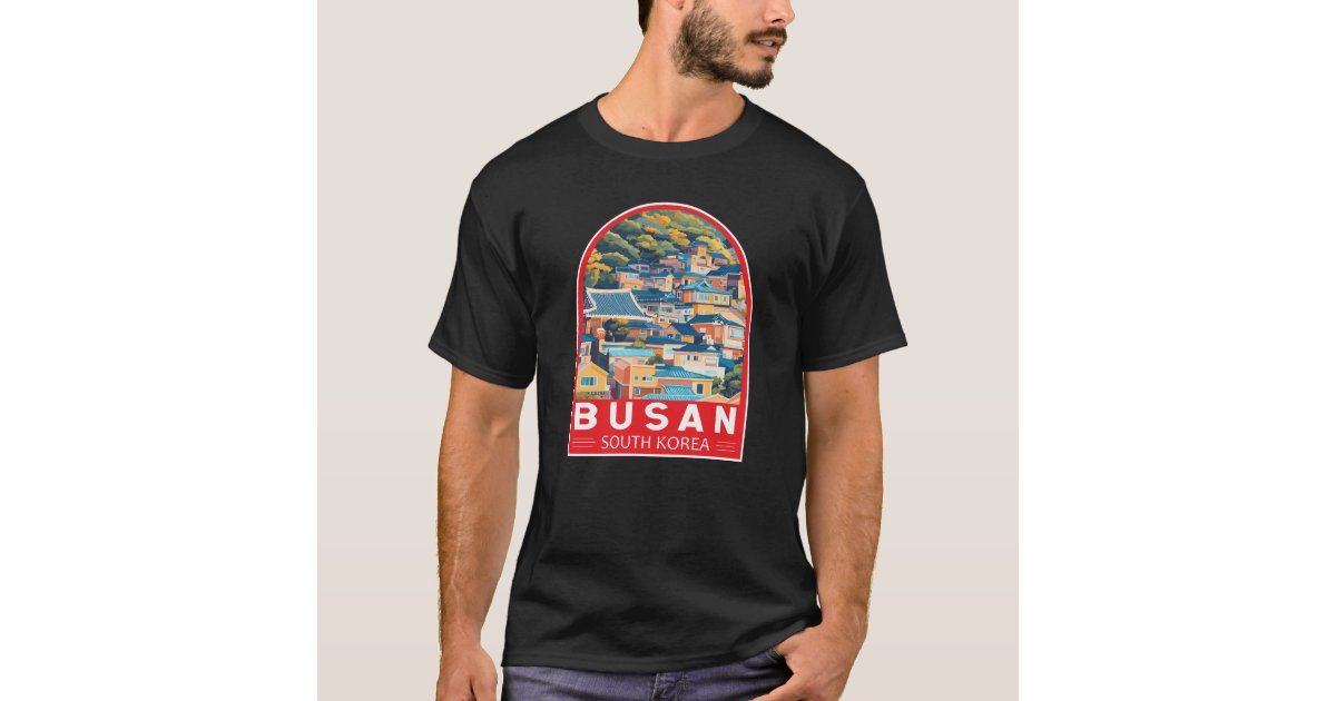 Busan South Korea Travel Art Emblem T-Shirt | Zazzle
