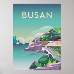Busan South korea travel poster | Zazzle