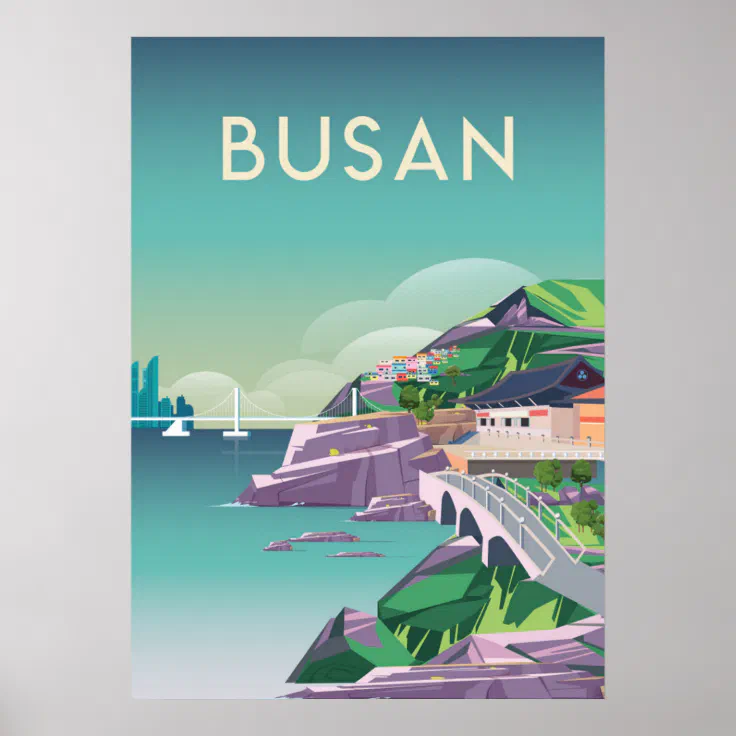 Busan South korea travel poster | Zazzle