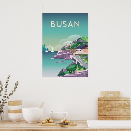 Busan South korea travel poster | Zazzle