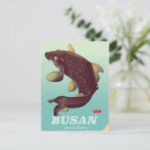 Busan South Korean vintage style travel poster Postcard | Zazzle