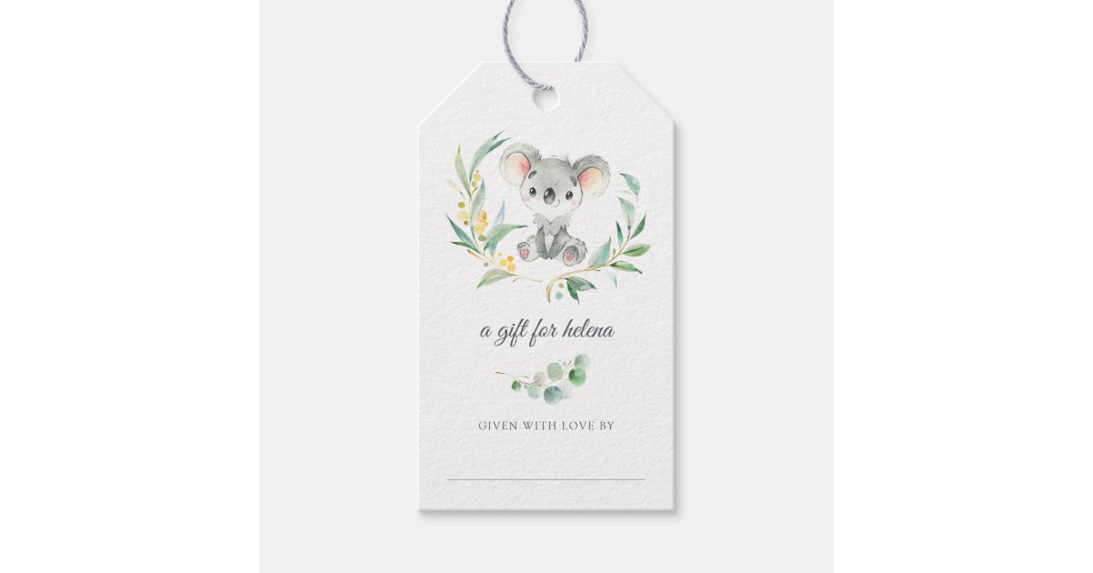 Bush Baby Koala Display Shower Tags | Zazzle