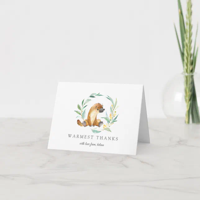 Bush Baby Platypus Personalised Thank You Cards | Zazzle