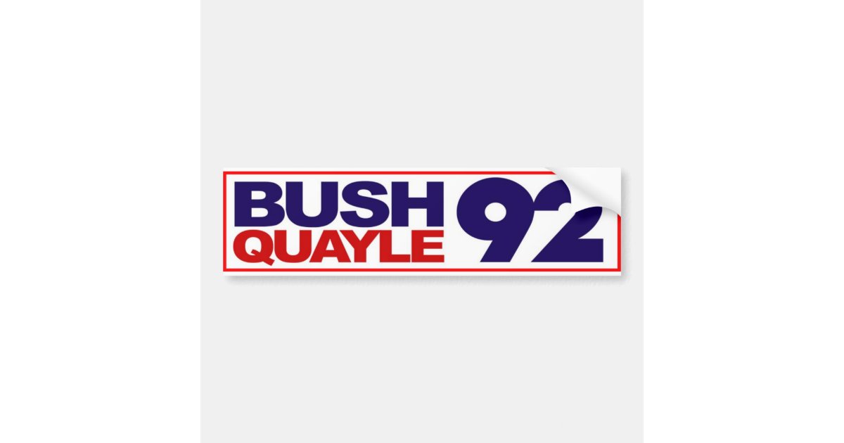 Bush Quayle 1992 Bumper Sticker | Zazzle