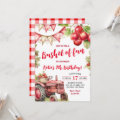 Bushel of Fun Apple Kids Birthday Invitation | Zazzle