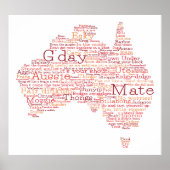 Bushfire Special Edition Aussie Slang Map Poster | Zazzle