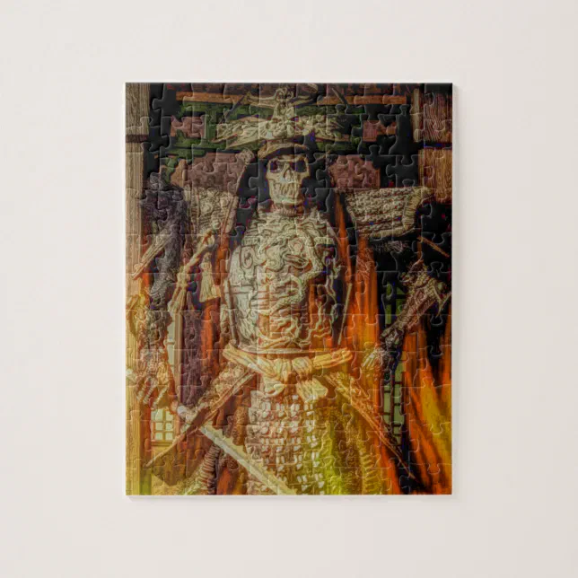 bushido Japanese samurai armor samurai skull Jigsaw Puzzle | Zazzle