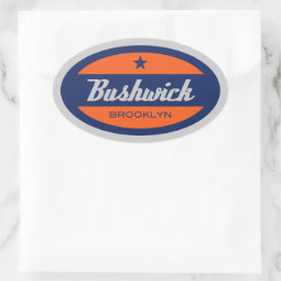 Bushwick Oval Sticker | Zazzle