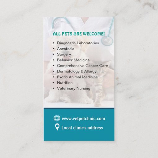 Busines for Veterinary Doctor or Clinic Business Card | Zazzle