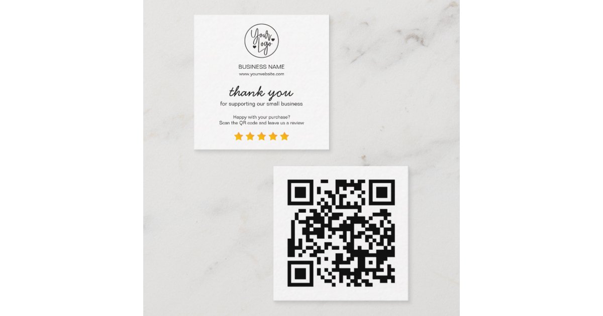 Busines Reviews QR Code Review Link Square Business Card | Zazzle