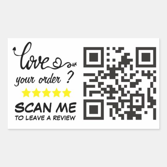 Business 5 Star Review Request With QR Code Rectangular Sticker | Zazzle