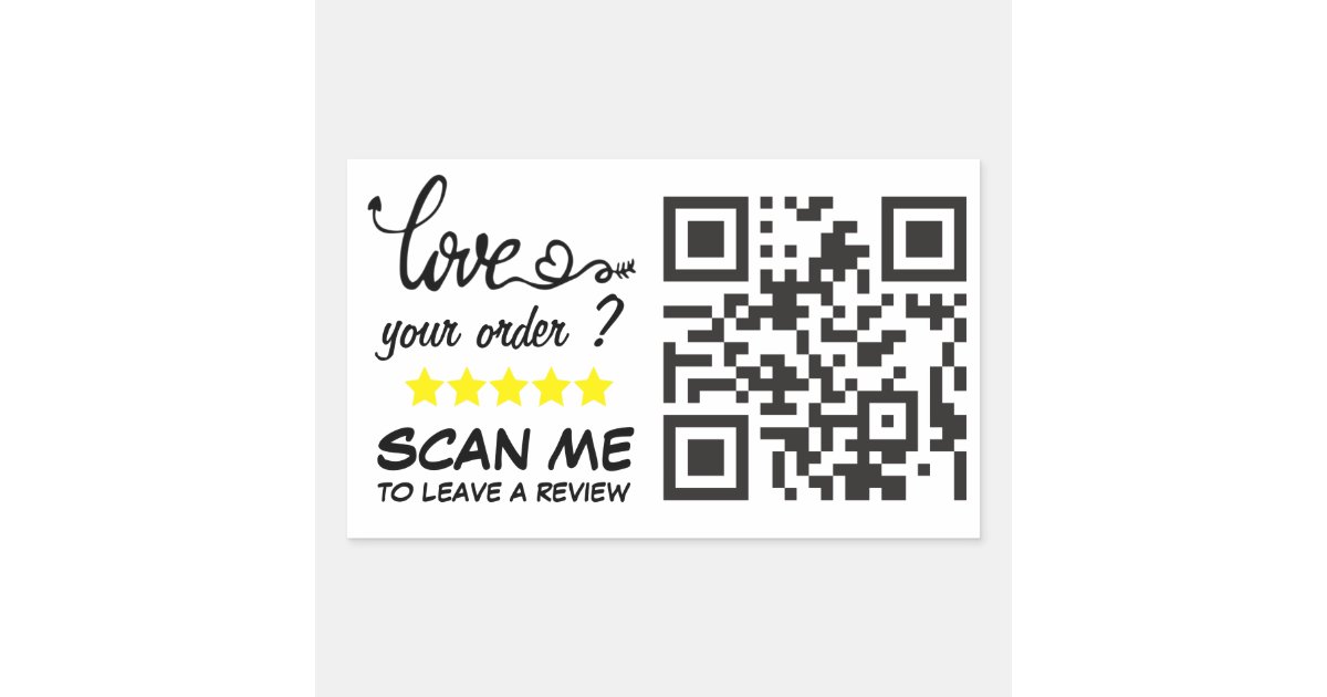 Business 5 Star Review Request With QR Code Rectangular Sticker | Zazzle