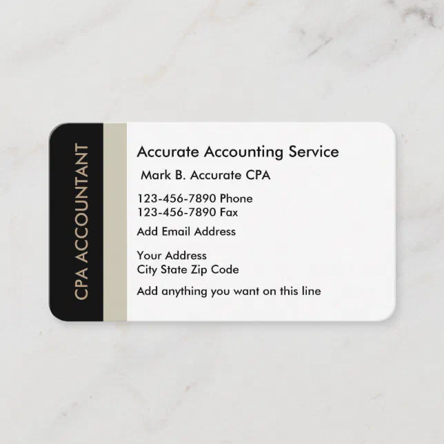 Business Accountant Services Business Card | Zazzle