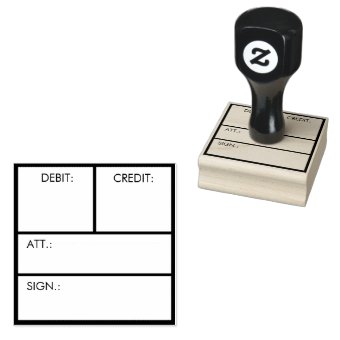 Business Accounting Debit Credit Custom Stamp | Zazzle