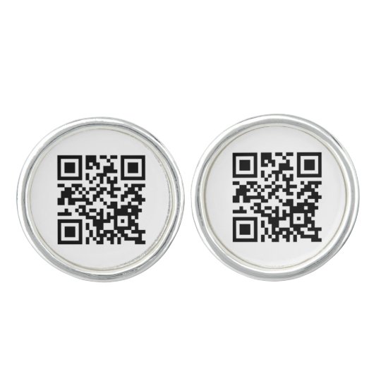 Business add your own qr code image cuff links | Zazzle.com