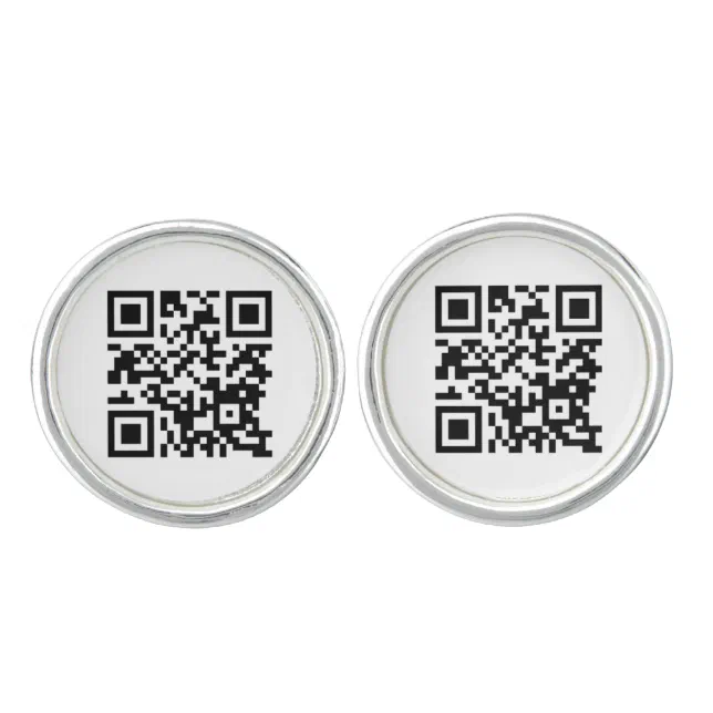 Business add your own qr code image cuff links | Zazzle