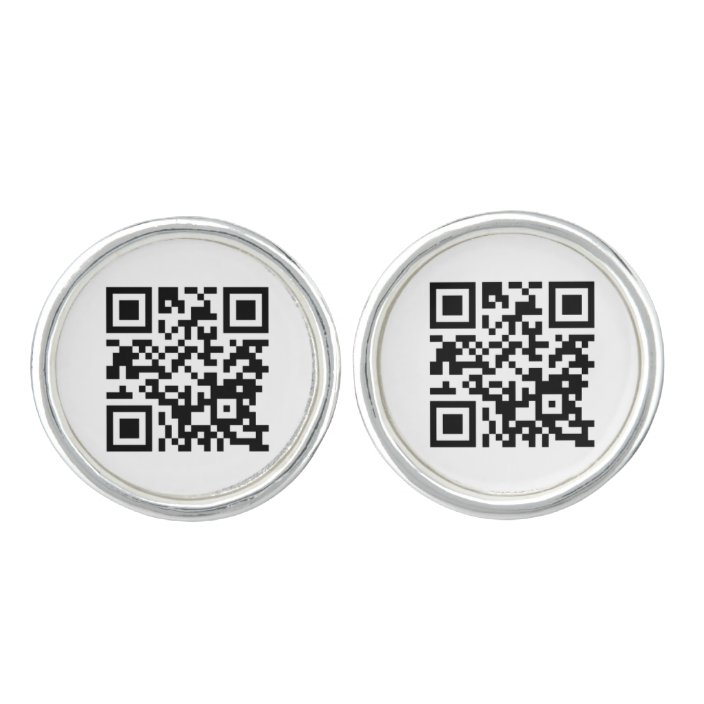 Business add your own qr code image cuff links | Zazzle.com