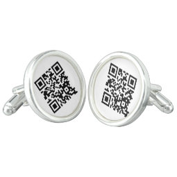 Business add your own qr code image cuff links | Zazzle