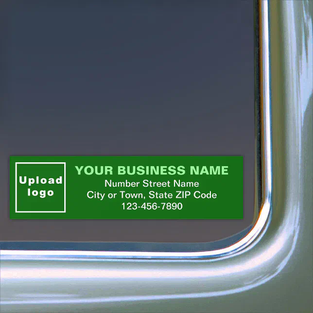 Business Address and Phone Number on Green Bumper Sticker | Zazzle