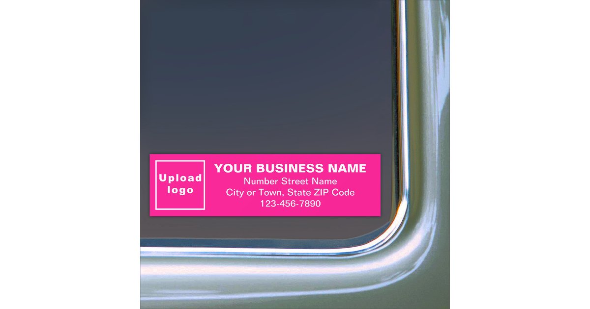 Business Address and Phone Number on Pink Bumper Sticker | Zazzle