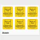 Business Address and Phone Number on Yellow Square Sticker | Zazzle