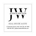 Business Address Monogram Real Estate Business Rubber Stamp | Zazzle