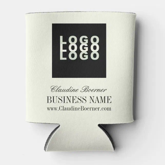 Business Artist Crafter Upload Logo Can Cooler | Zazzle