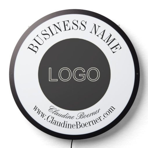 Business Artist Crafter Upload Logo LED Sign | Zazzle