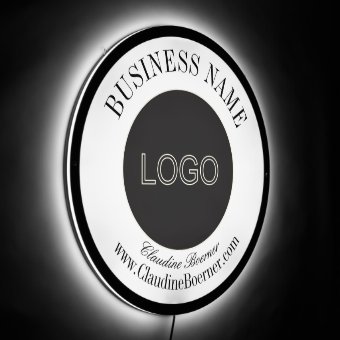 Business Artist Crafter Upload Logo LED Sign | Zazzle