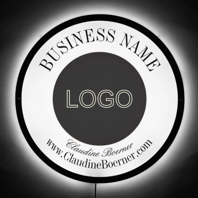 Business Artist Crafter Upload Logo LED Sign | Zazzle