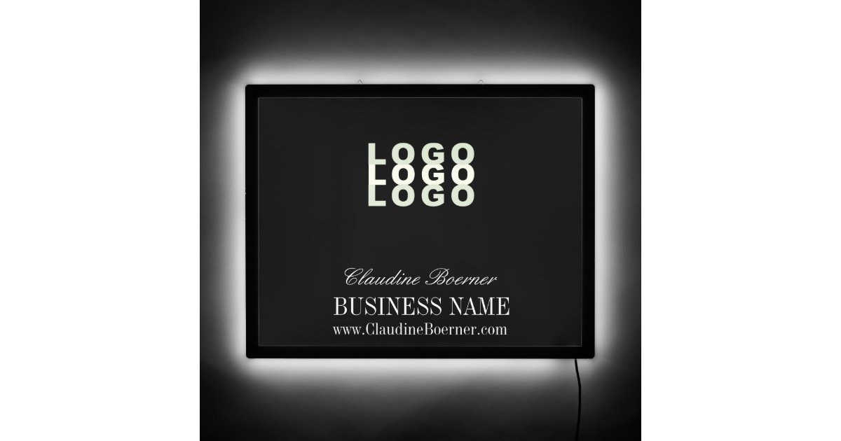 Business Artist Crafter Upload Logo LED Sign | Zazzle