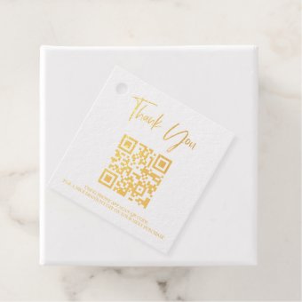 Business Barcode QR Code Thank you Gift Tag | Zazzle