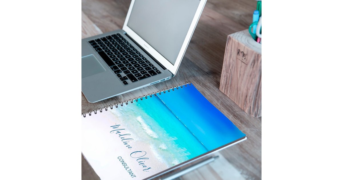 Business Beachside Ocean Summer Blue Notebook | Zazzle