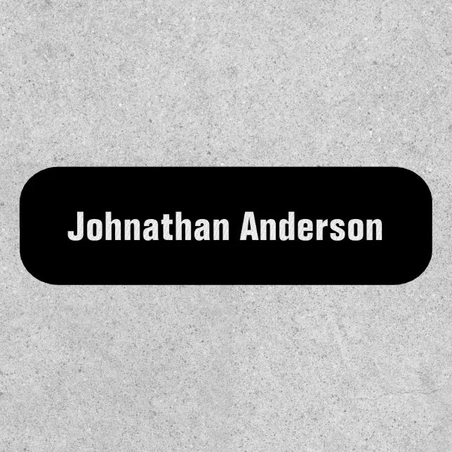 Business Black and White Employee Name Template Patch | Zazzle