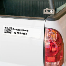 Business Black and White QR Code Text Phone Number Bumper Sticker | Zazzle
