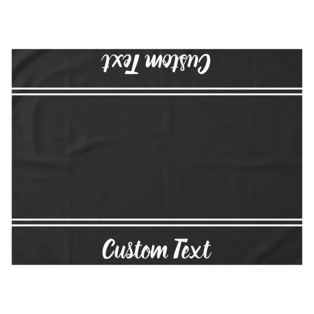 Business Black and White Script Text Template Tablecloth | Zazzle