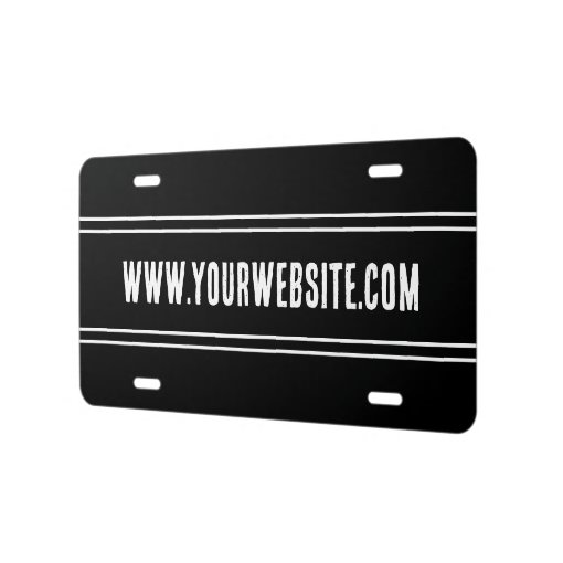 Business Black and White Website Text Template License Plate | Zazzle