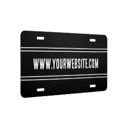 Business Black and White Website Text Template License Plate | Zazzle