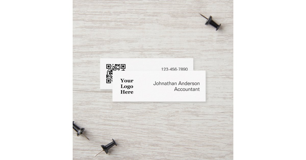 Business Black and White Your Logo and QR Code Calling Card | Zazzle