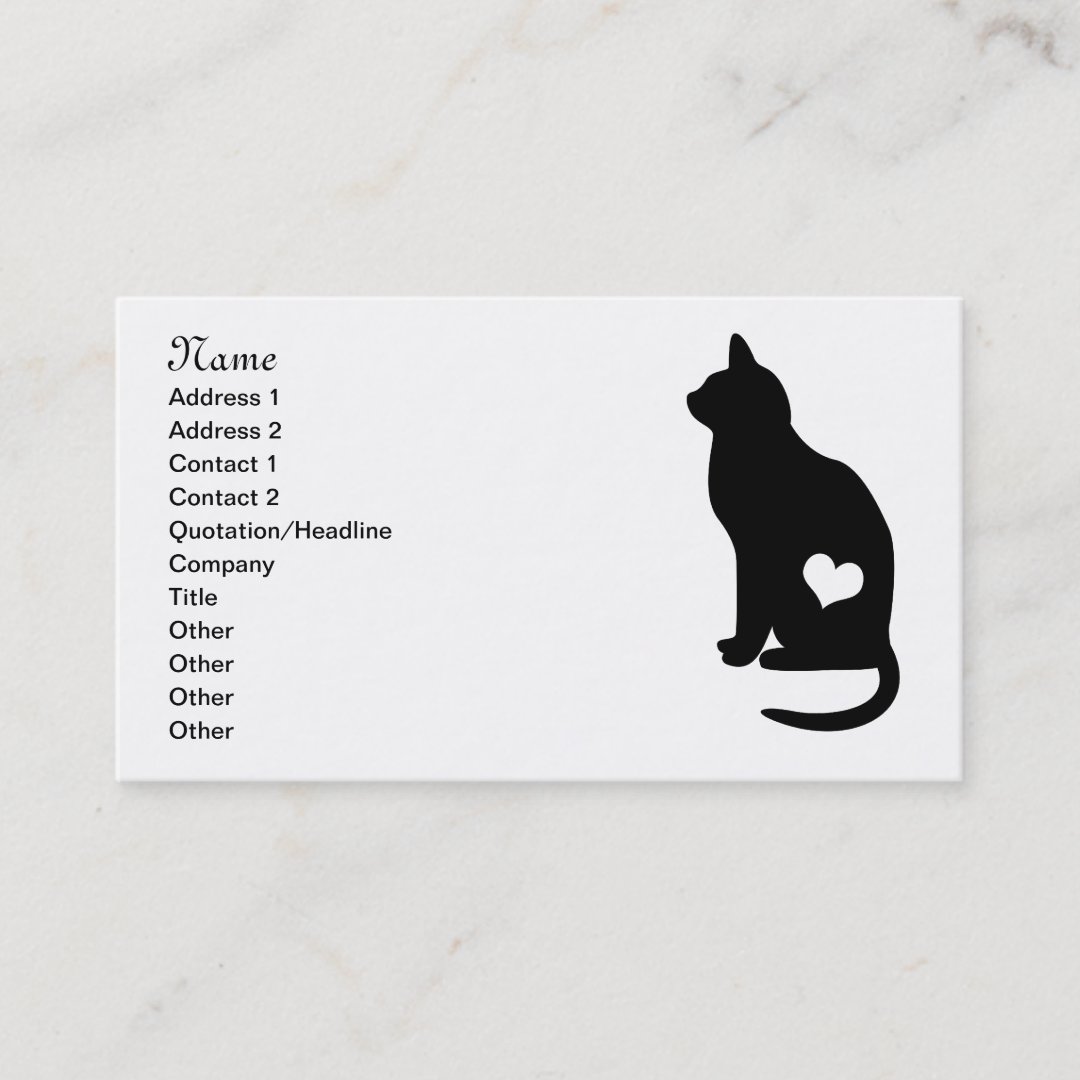 Business Black Cat Business Card | Zazzle