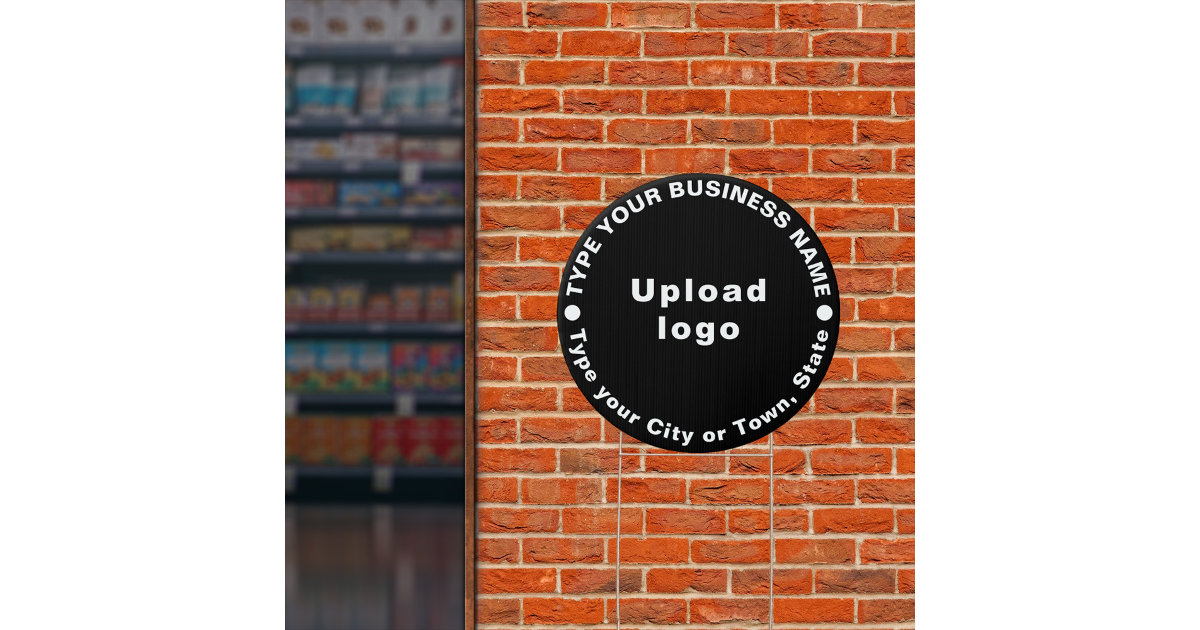 Business Black Round Yard Sign | Zazzle