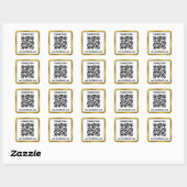 Business Black White and Gold Company Name QR Code Square Sticker | Zazzle