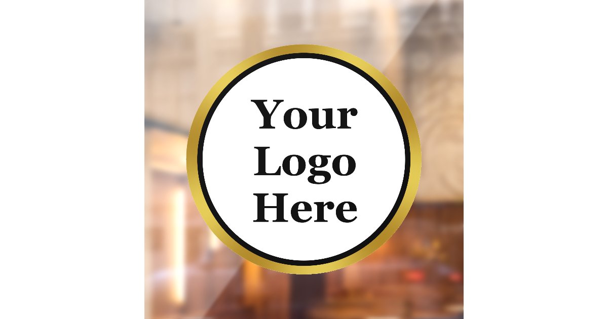 Business Black White and Gold Your Logo Template Window Cling | Zazzle
