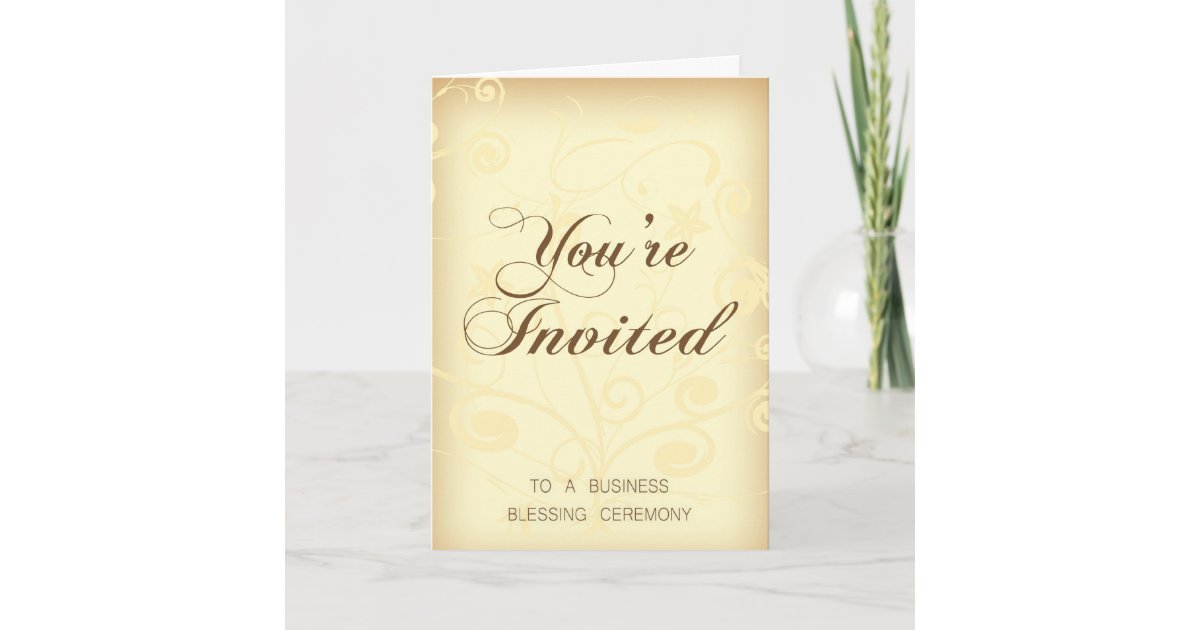Business Blessing Invitation Card - You're Invited | Zazzle